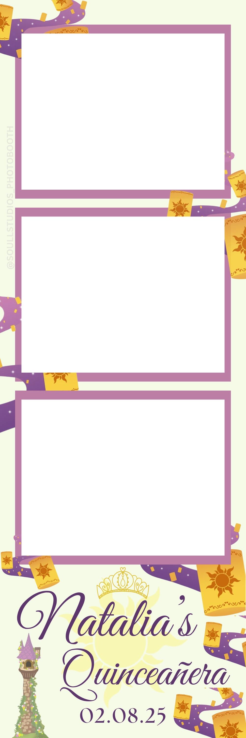 Tangled-inspired Purple and Gold Quinceañera Photo Booth Templatecustom ...