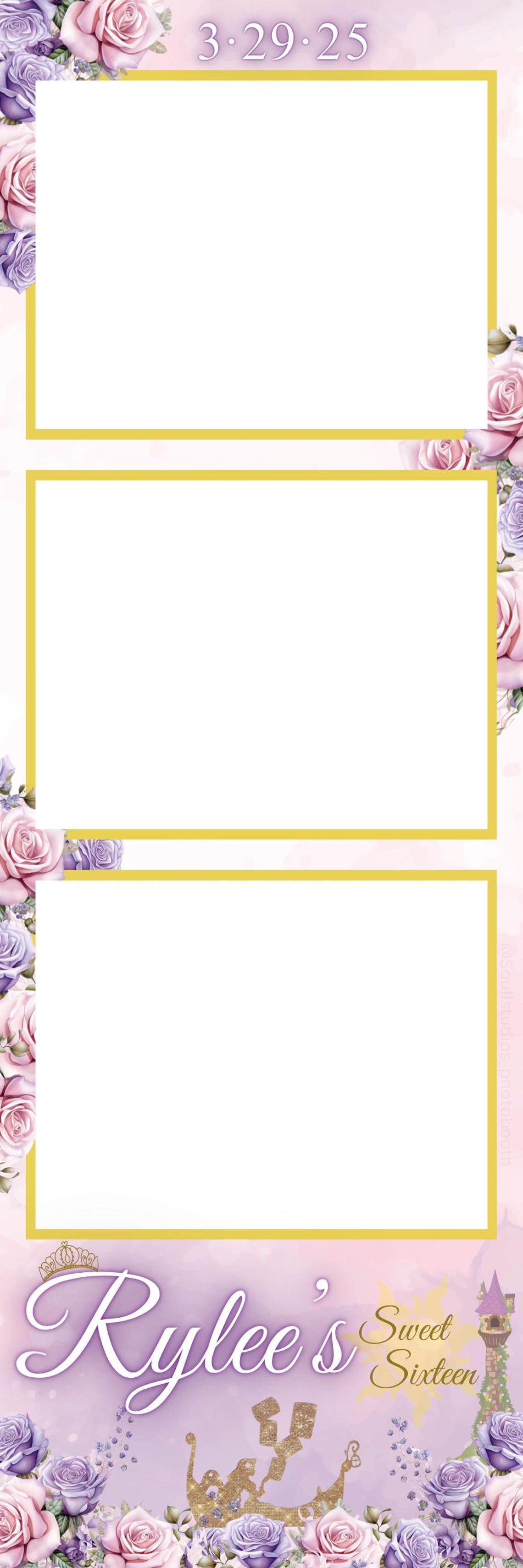 Tangled Photo Booth Template: Fairytale Quinceañera Overlay (PSD & PNG ...