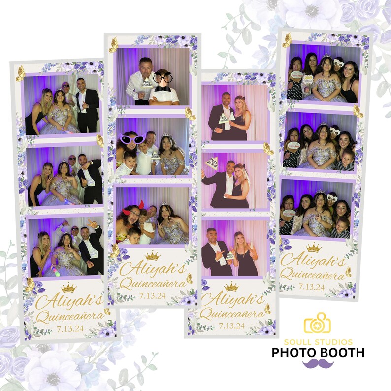 Photobooth Template, Photo Booth Strip Template, Floral Quince Photo ...