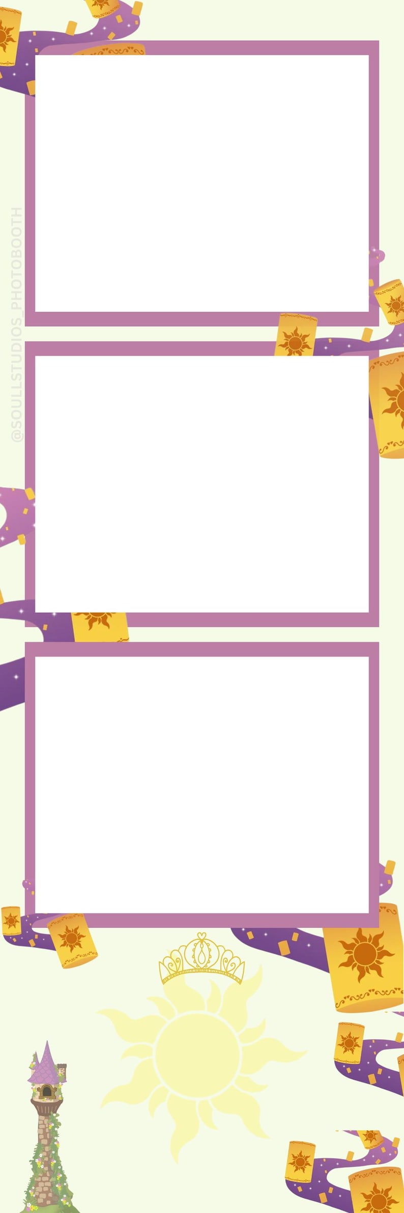 Tangled-inspired Purple and Gold Quinceañera Photo Booth Templatecustom ...