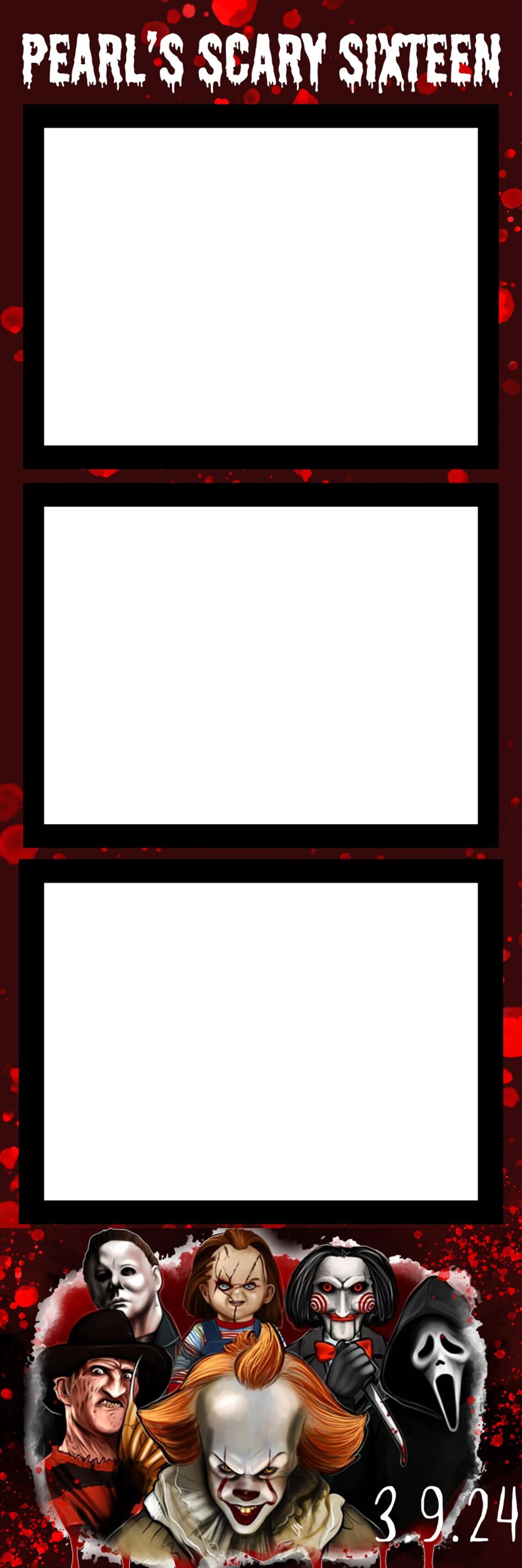 Scary Movie Template, Photo Booth Strip Template, Halloween Photo Booth ...