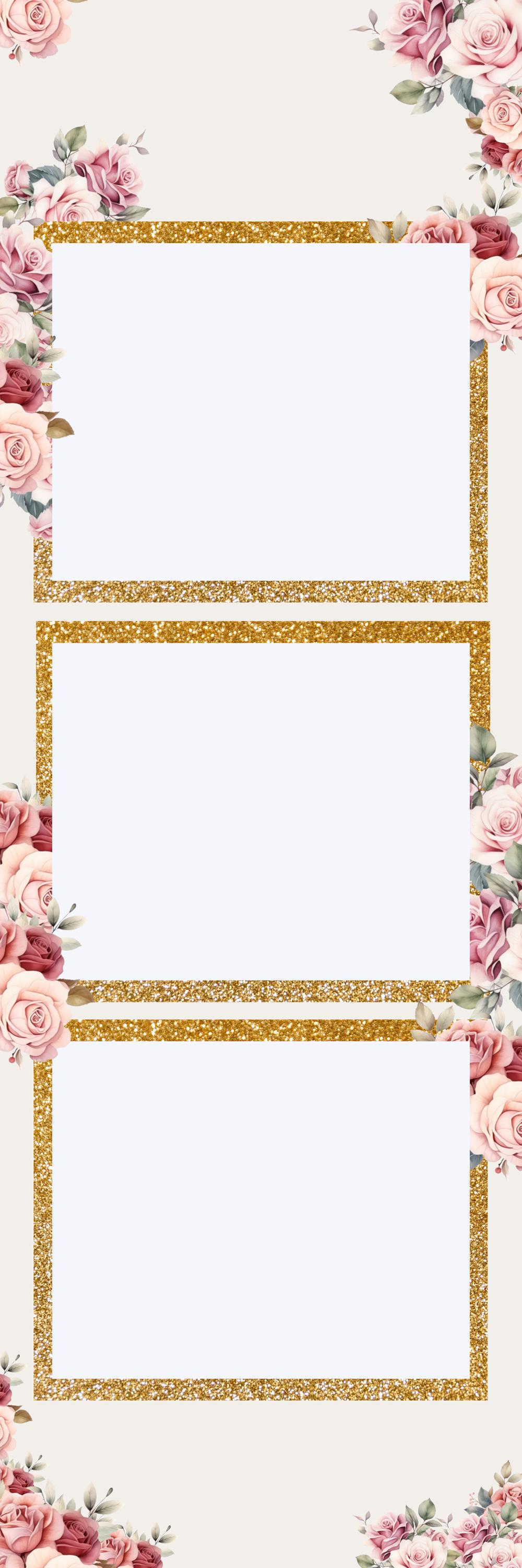 Pink and Gold Floral-themed Photo Booth Quinceañera Template| Custom ...