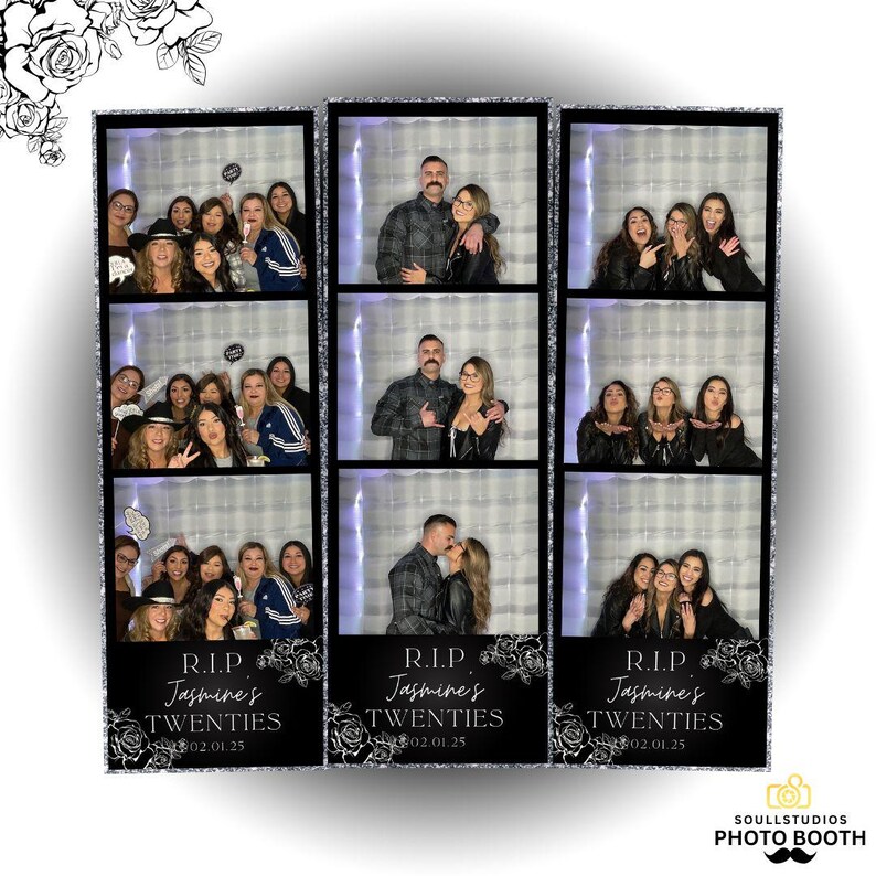 Black and White Photobooth Template| Custom 30th Birthday Photo Frame ...