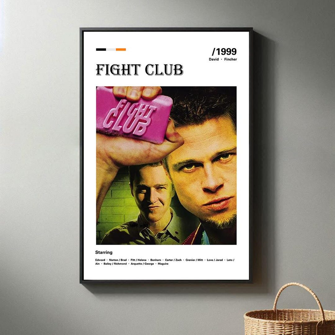 Fight Club Movie Poster | High Quality Canvas Print I Minimalist Movie ...