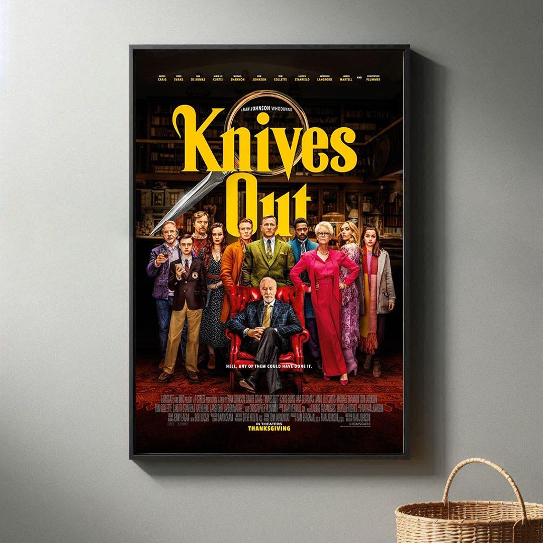Knives Out Movie Poster | High Quality Canvas Print I 2024 Movie Poster ...