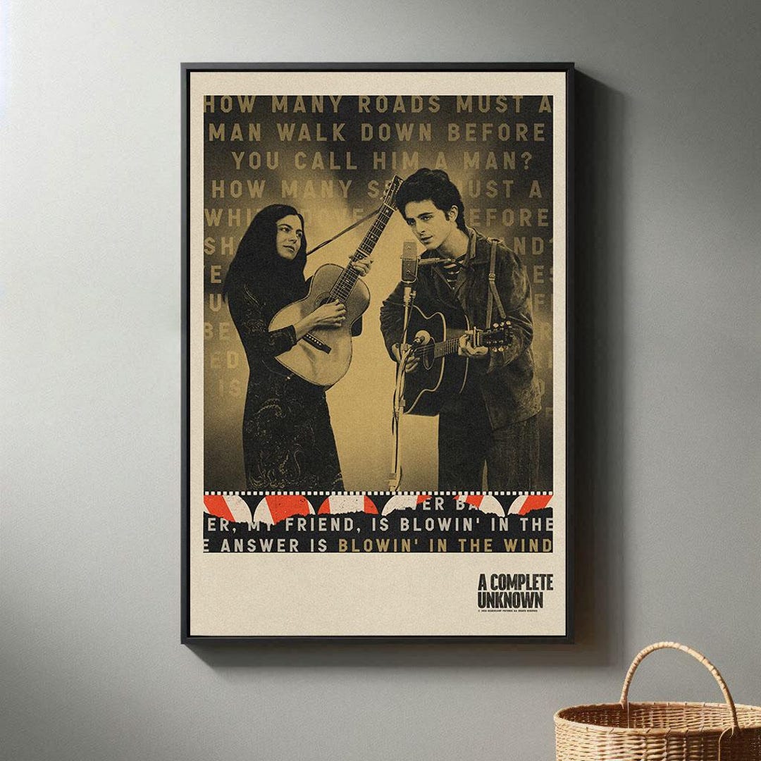 A Complete Unknown Movie Poster | High Quality Canvas Print I 2024 ...