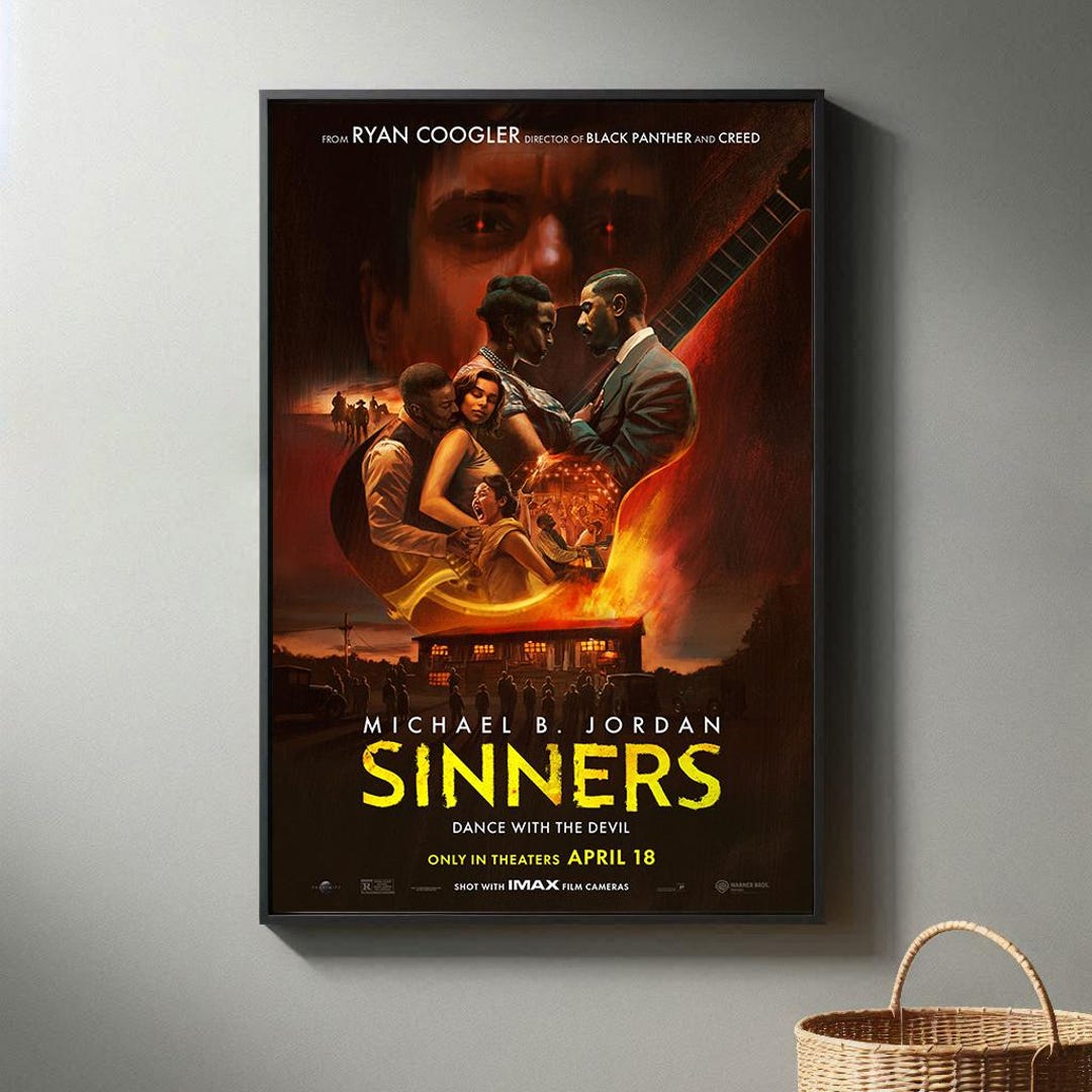Sinners Movie Poster | High Quality Canvas Print I 2024 Movie Poster ...
