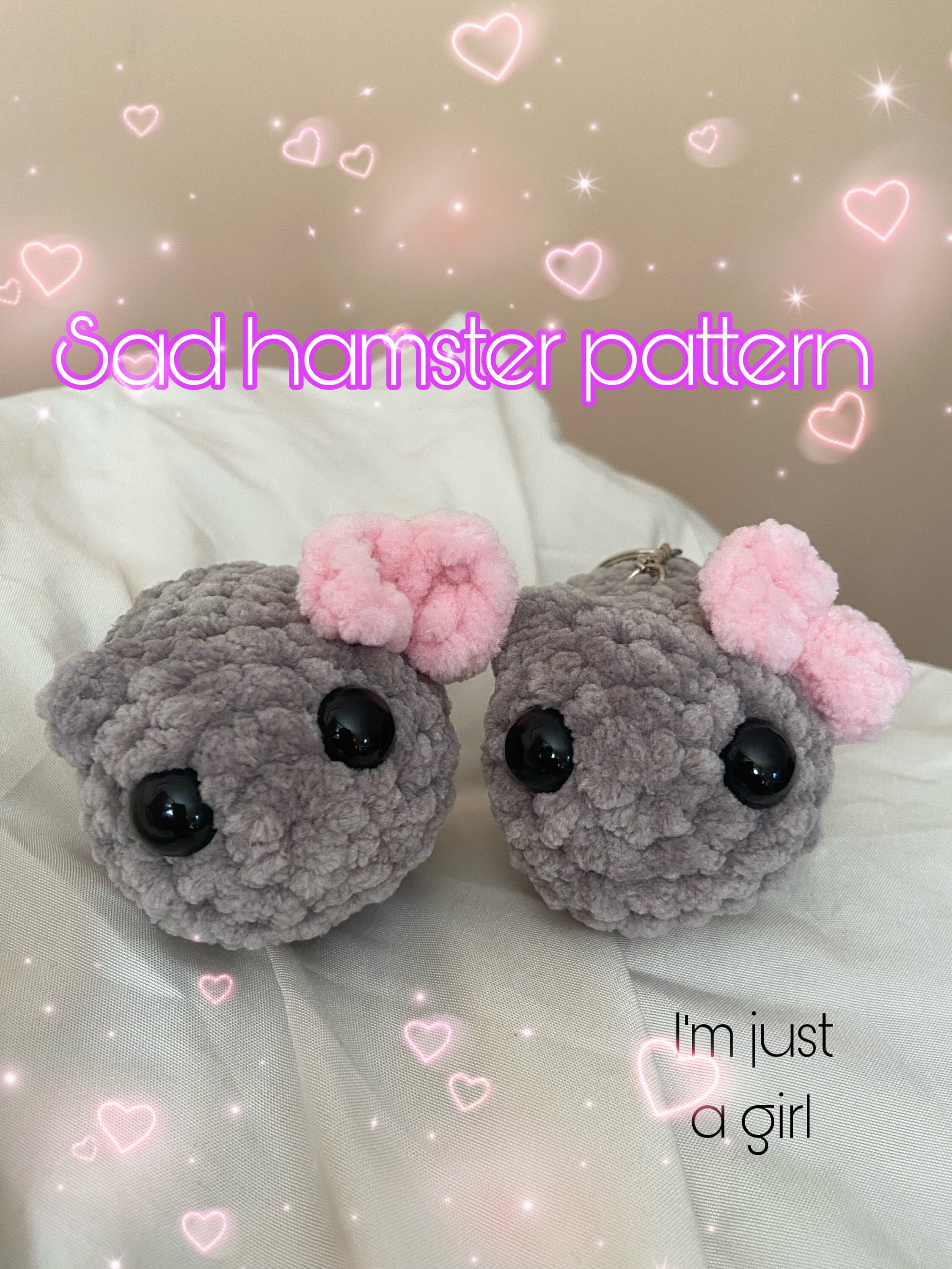 Sad Hamster Tiktok Meme Crochet Pattern No Sew Mini Bow, Pdf Pattern ...