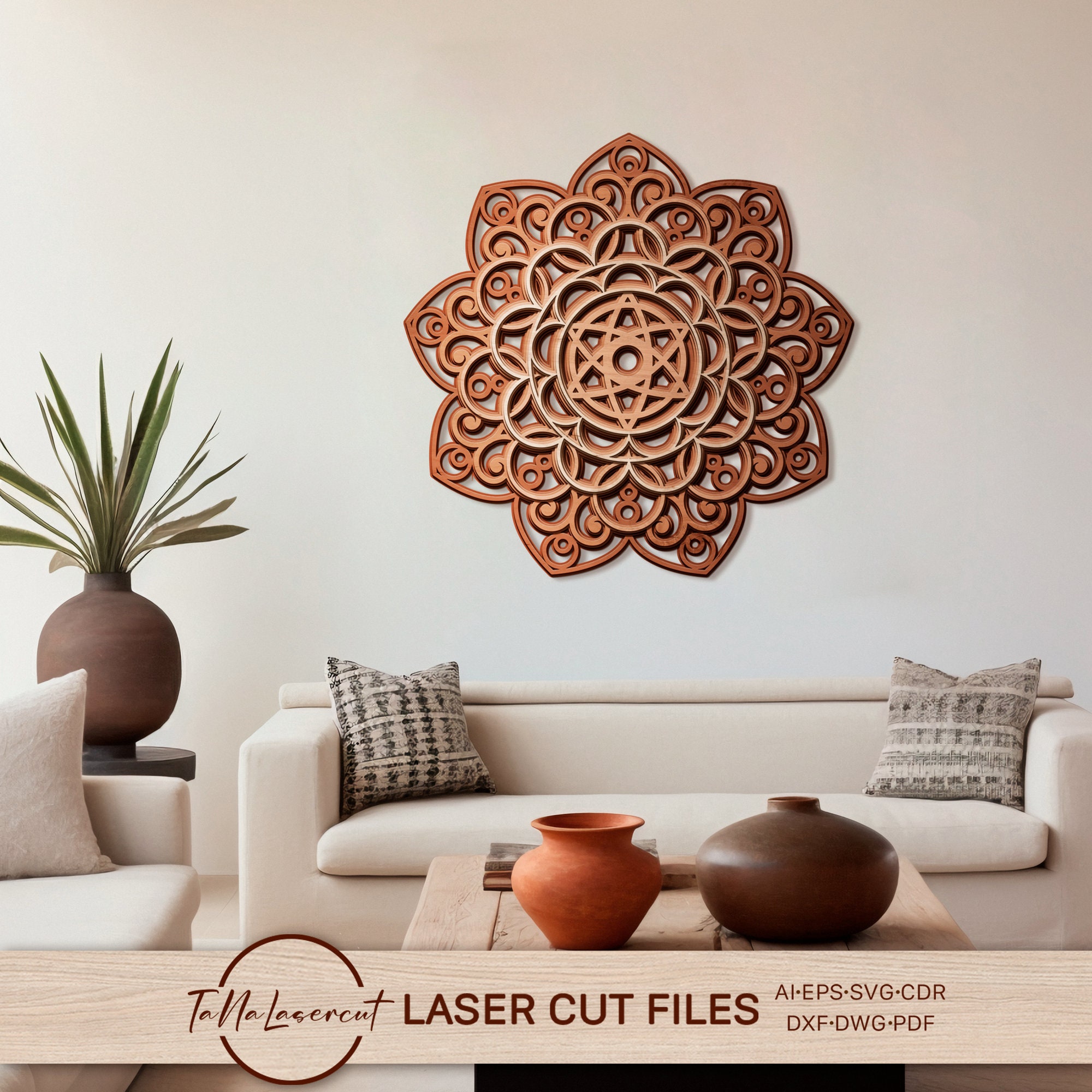 MANDALA Laser Cut Svg Files. Digital File Mandala by Tanalasercut, Wood ...