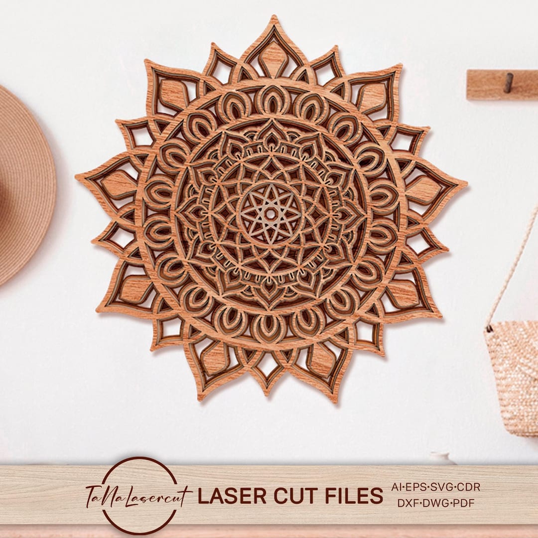 MANDALA Laser Cut SVG, DXF, Cdr Files. Art Laser Engraved. Cnc Patern ...