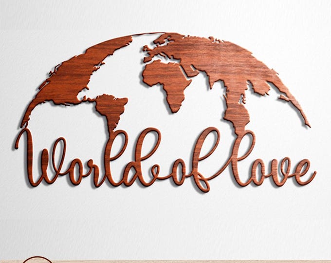 Laser Cut Files Wooden Map Whole World Laser Engraving Art Wall Decor ...