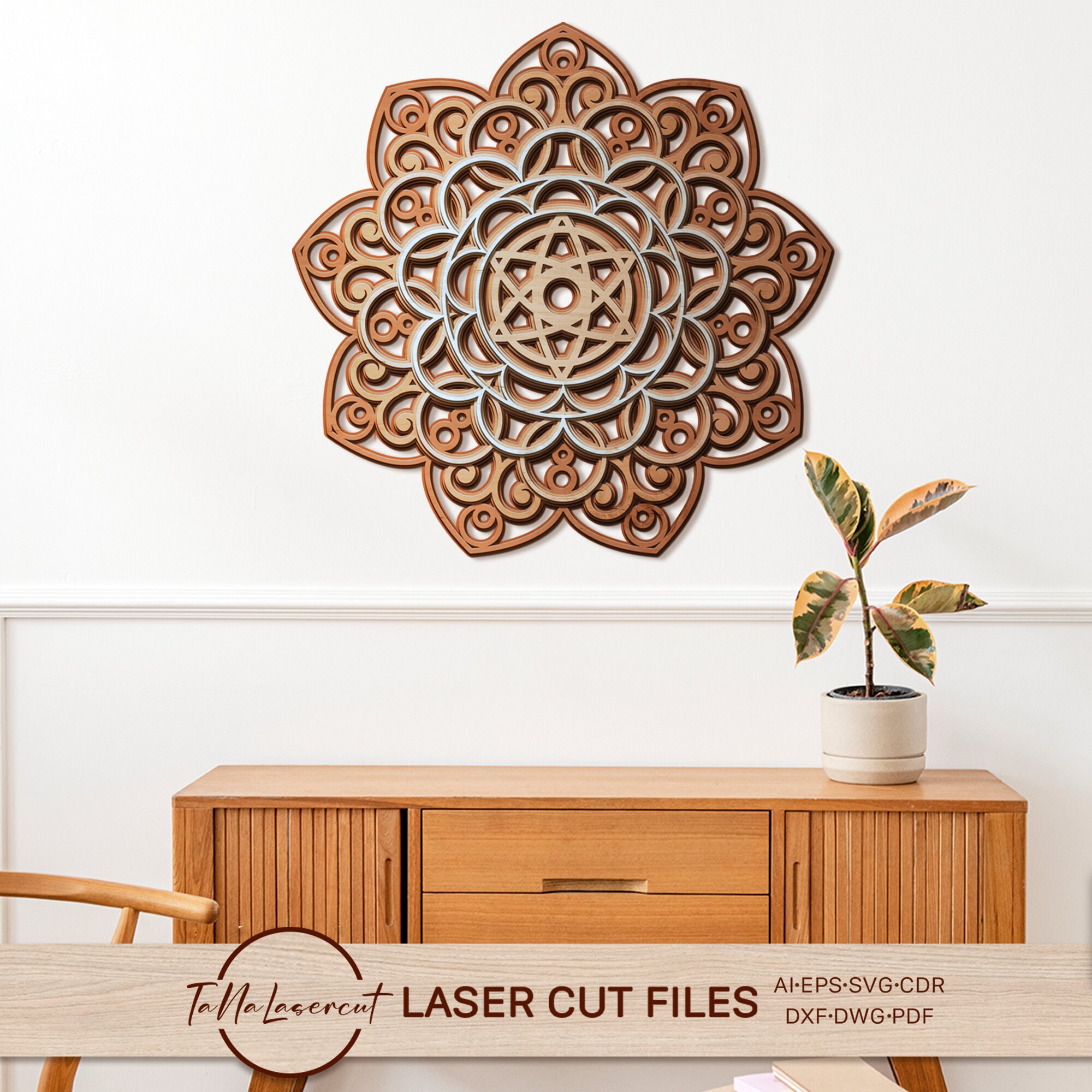 MANDALA Laser Cut Svg Files. Digital File Mandala by Tanalasercut, Wood ...