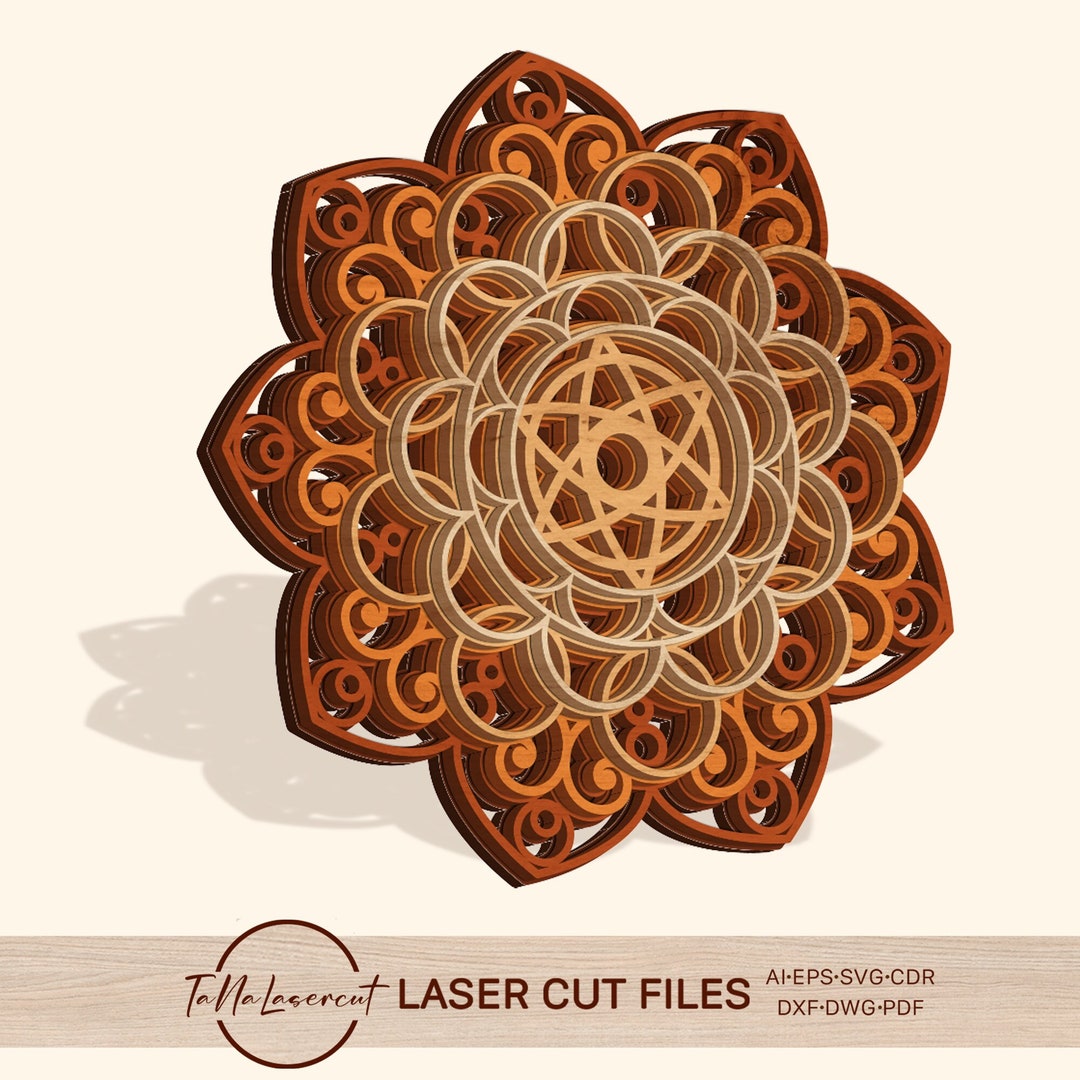 MANDALA Laser Cut Svg Files. Digital File Mandala by Tanalasercut, Wood ...