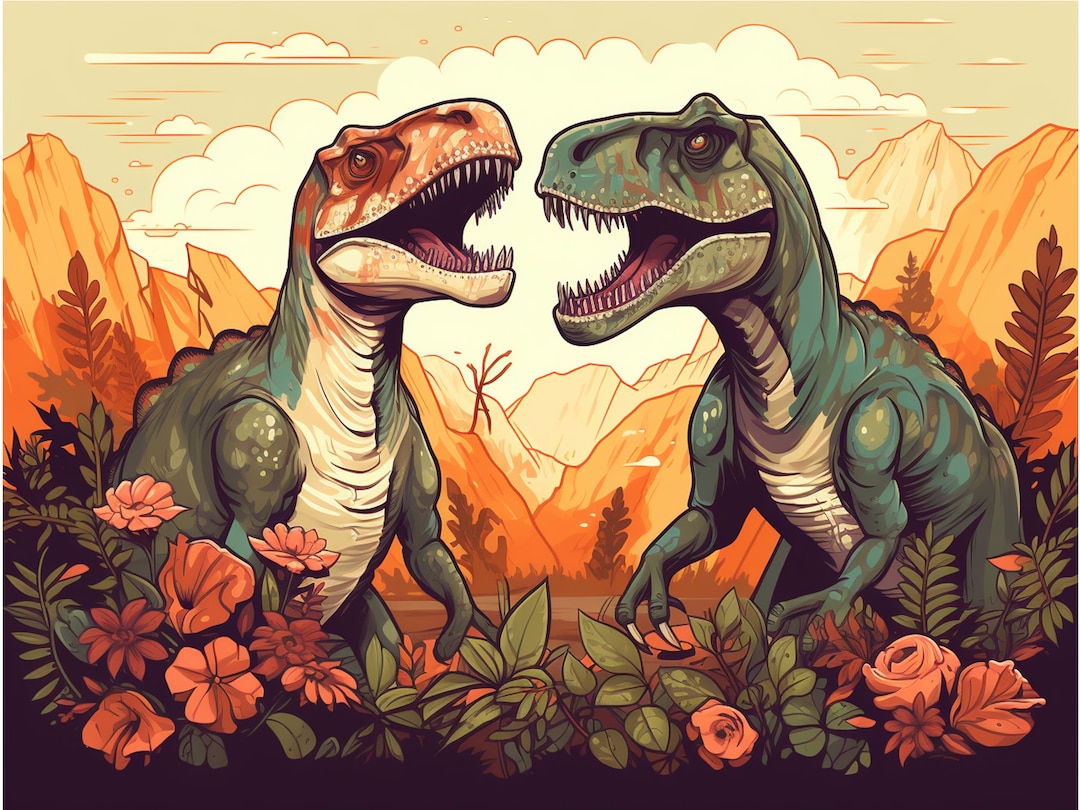 Dino Delights: PNG Illustrations of Mesozoic Marvels - Etsy