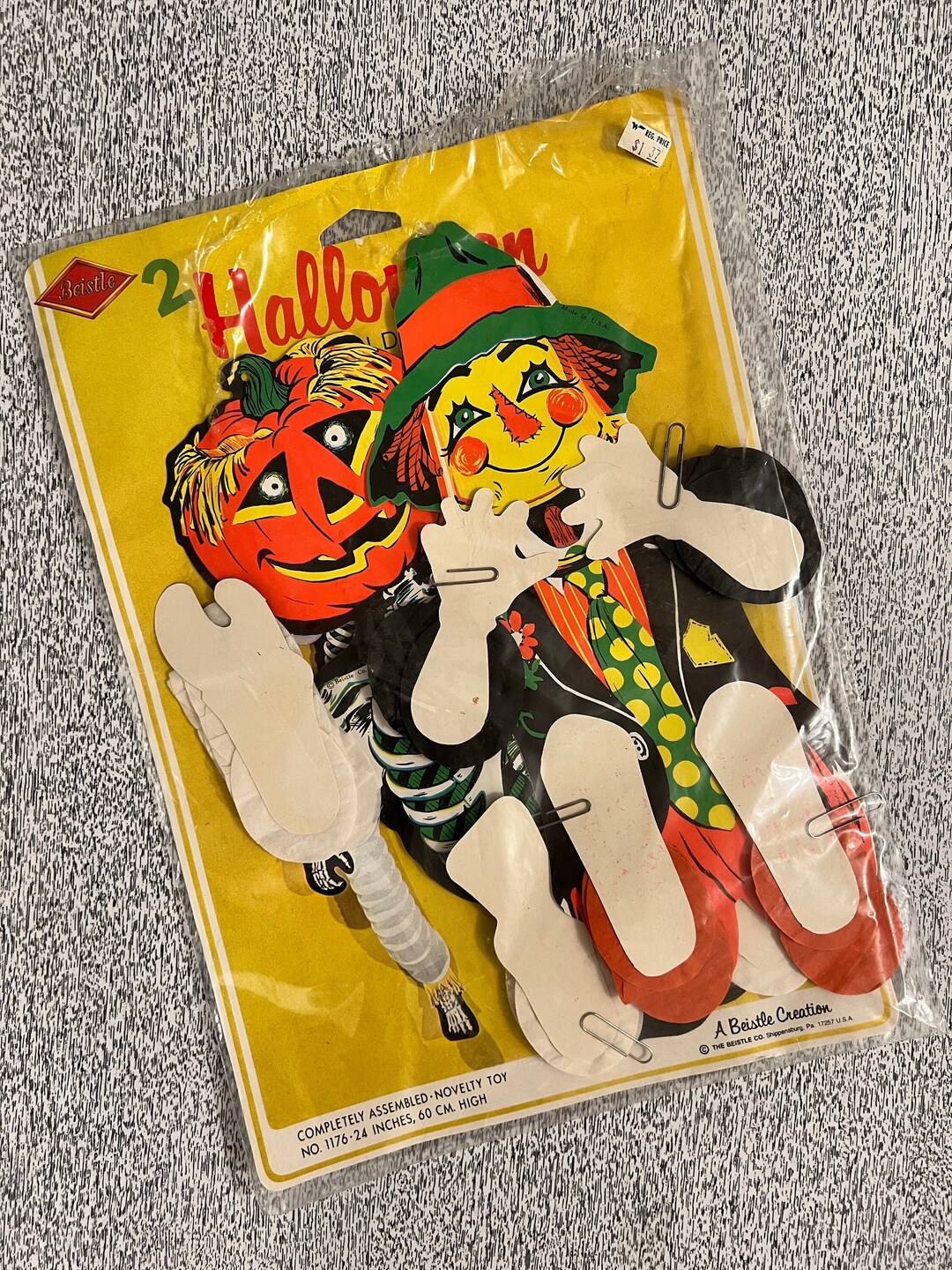 Vintage Pair Beistle Halloween Die Cut Action Dancers Decor, Scarecrow ...