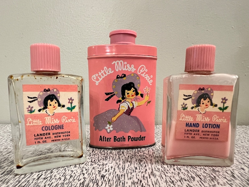 Vintage Girls Perfume Bottles, Powder, Little Miss Pixie, 1950s/1960s ...
