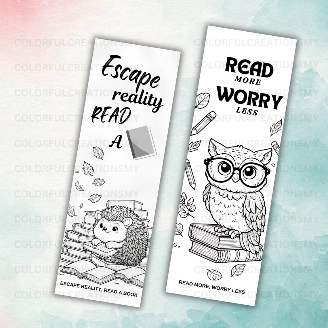 Printable Bookmarks Set, Downloadable Bookmarks for Book Lovers ...
