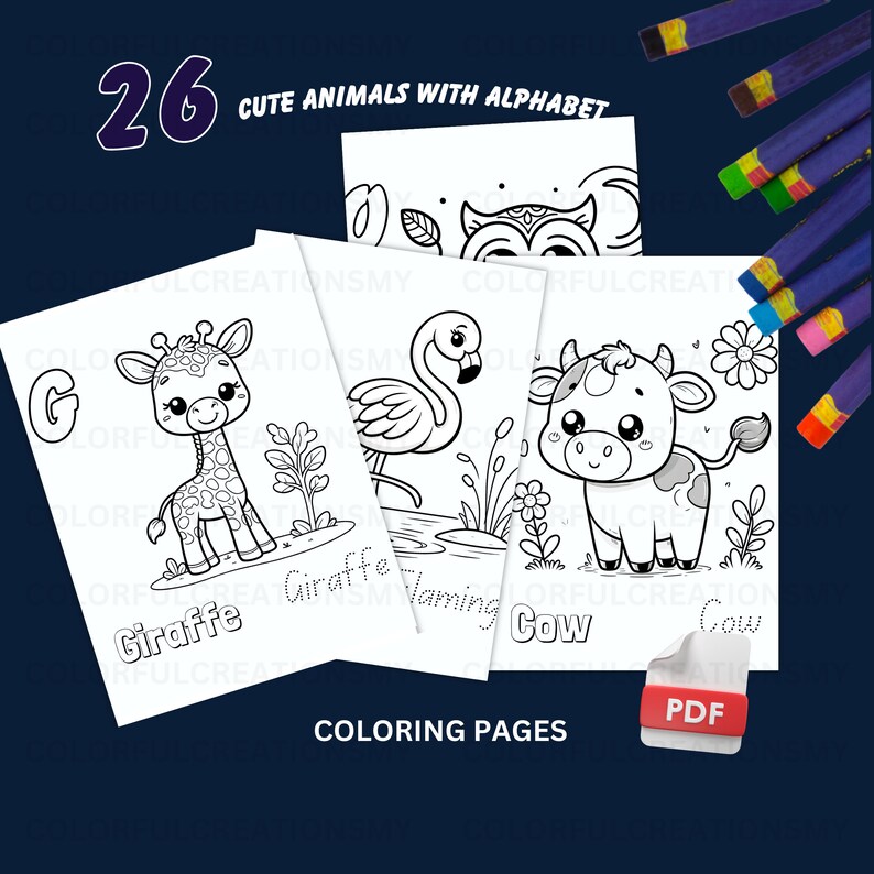 Cute Animal Coloring & Letter Tracing| Alphabet Coloring Book| Engaging ...