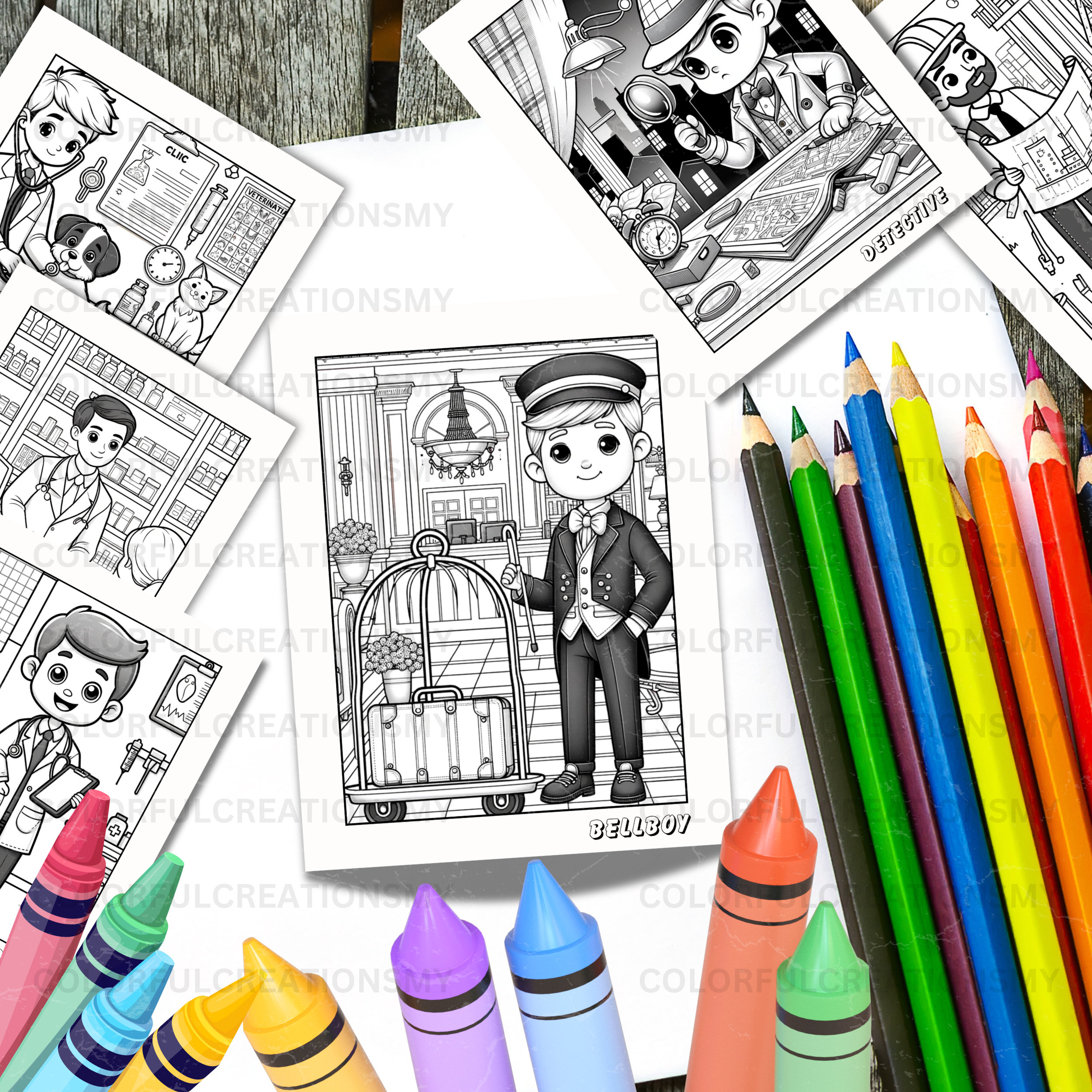 36 Occupation Coloring Pages for Kids Digital Download, Educational ...