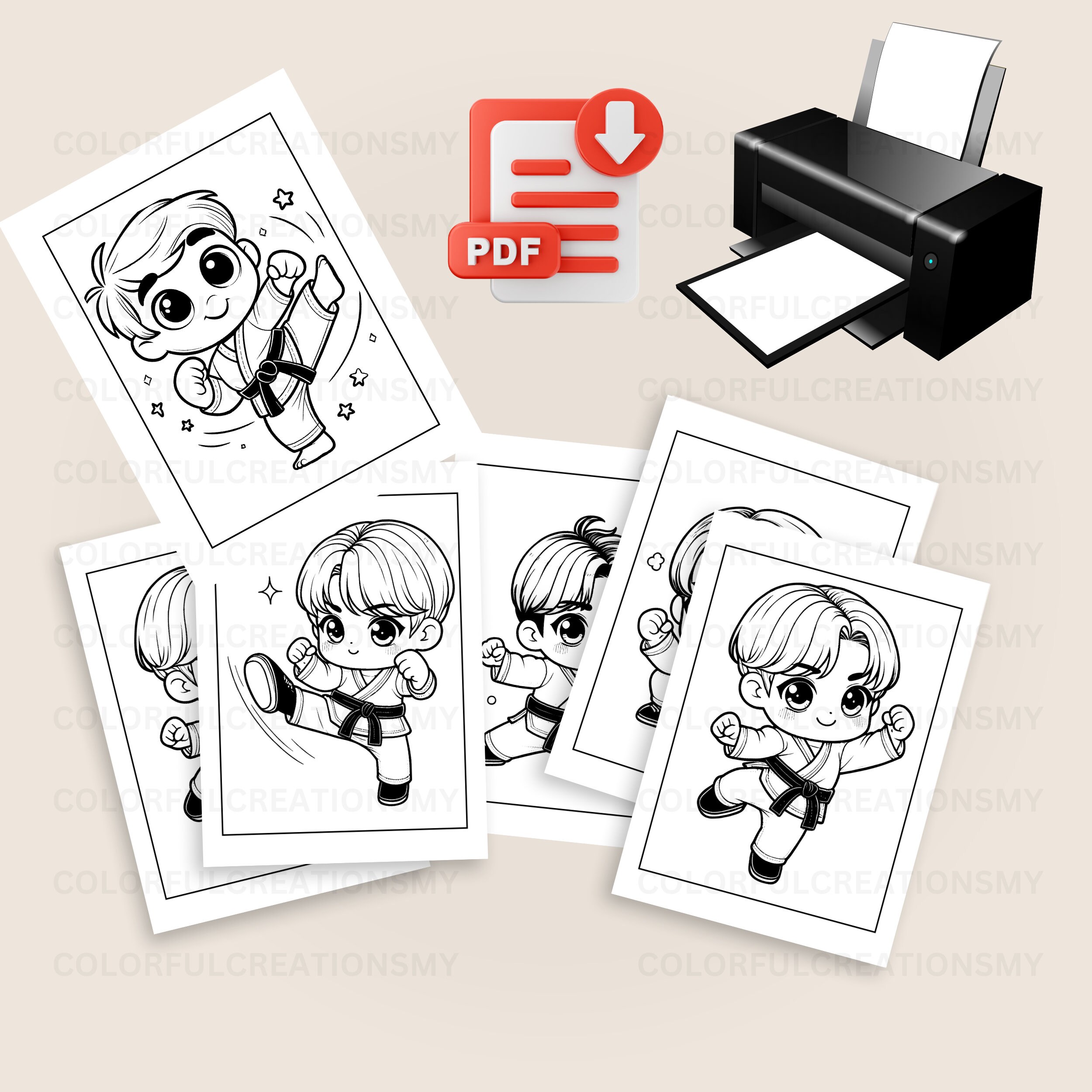 30 Dynamic Martial Arts Coloring Pages for Kids - Fun and Engaging ...