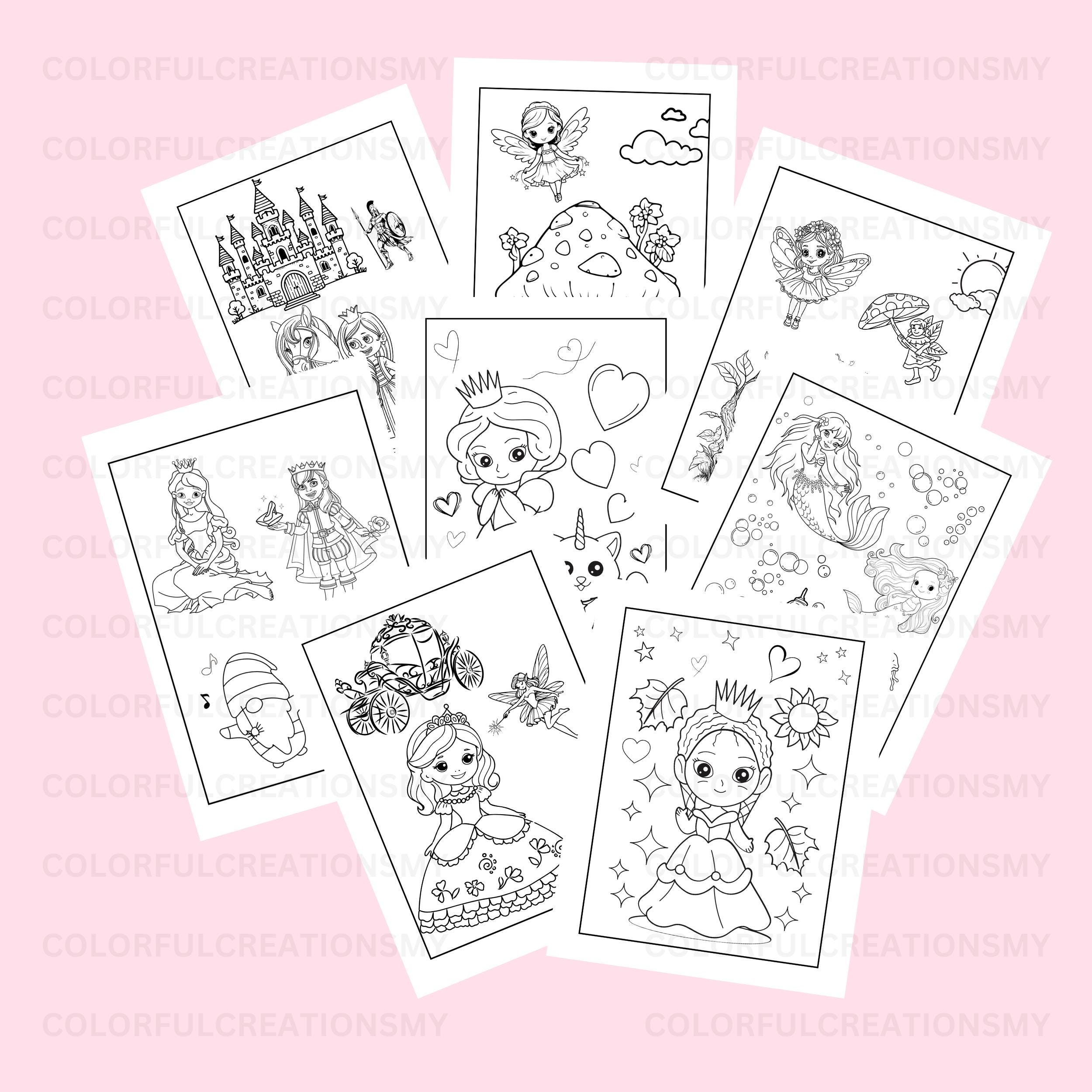 Fairy Tale and Princess Coloring Page, Magical Fairy Tale Adventures ...