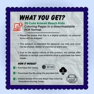 Summer Fun Coloring Pages, 20 Cute Kawaii Beach Kids Coloring Book ...