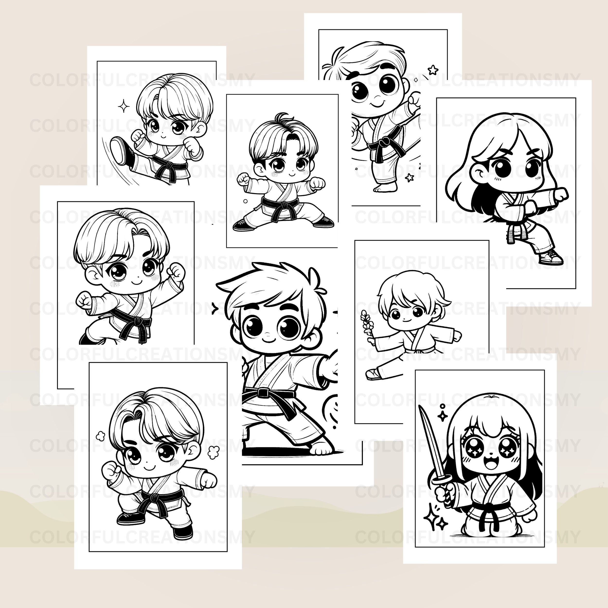 30 Dynamic Martial Arts Coloring Pages for Kids - Fun and Engaging ...