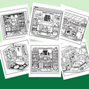 The Miniature Pocket Room Coloring Pages for Kids – 15 Whimsical Tiny ...