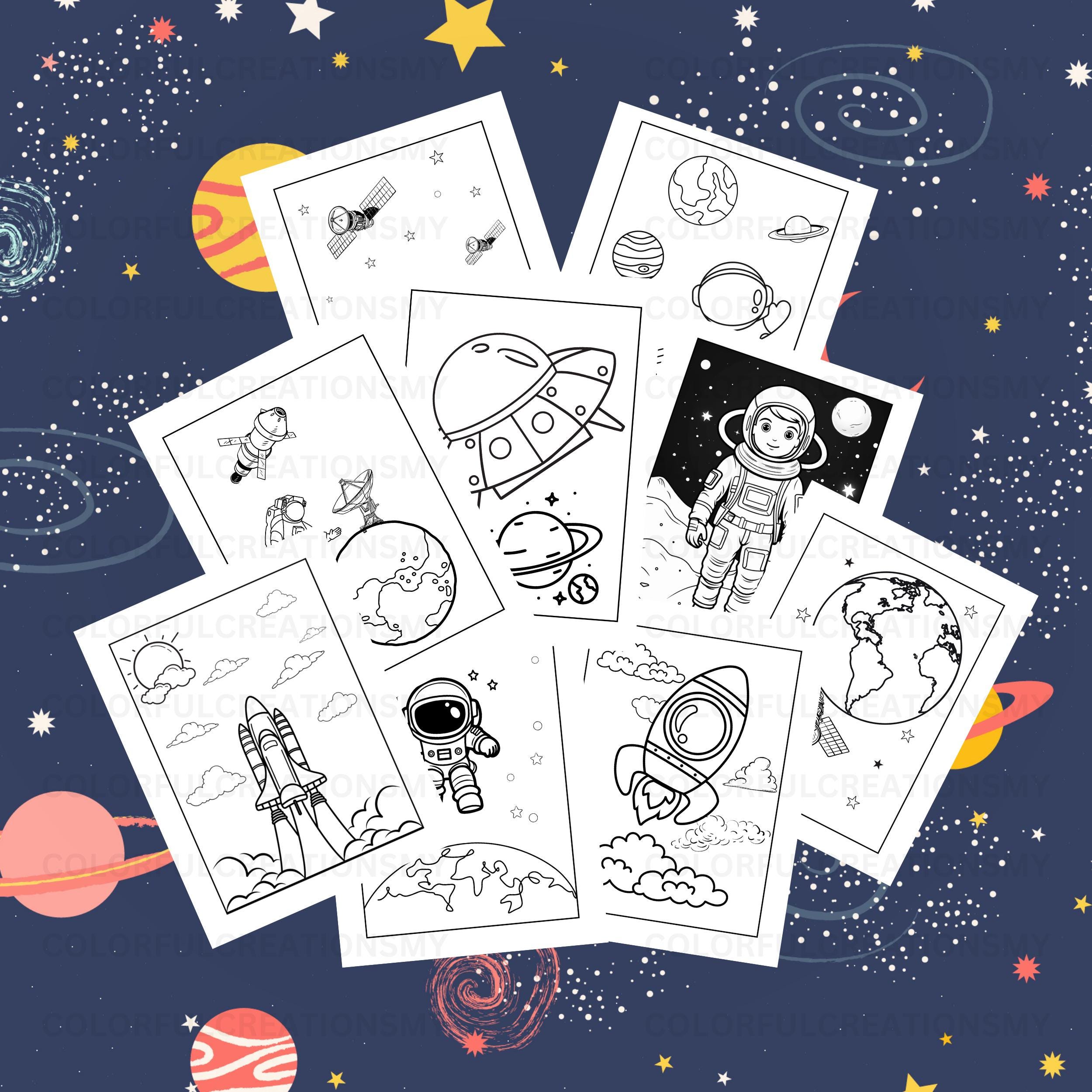 Space and Astronomy Coloring Pages for Kids Aged 5-8, 20 Printable PDF ...