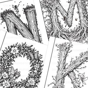 Enchanting Alphabet Coloring Pages, Fairies and Forest-themed Letters ...
