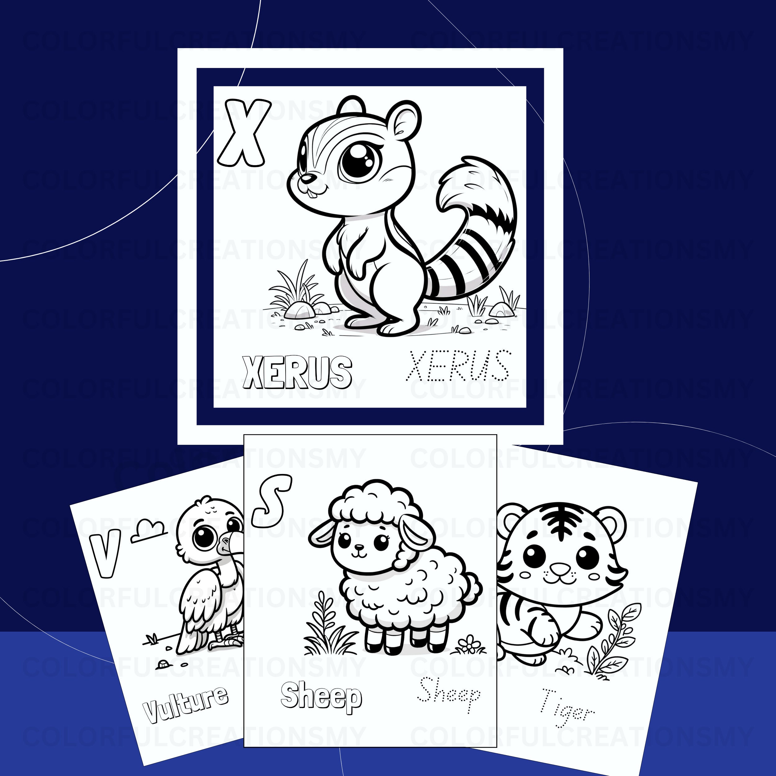 Cute Animal Coloring & Letter Tracing| Alphabet Coloring Book| Engaging ...