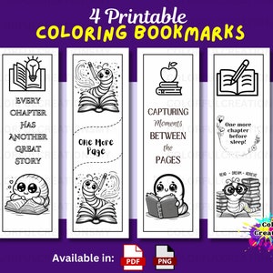 Digital Bookmarks for Book Lovers, Printable Bookmarks Set ...