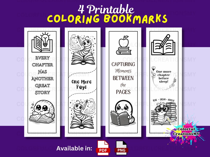 Digital Bookmarks for Book Lovers, Printable Bookmarks Set ...