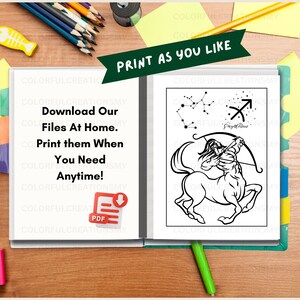 Cute Zodiac Signs Coloring Pages for Kids, 12 Fun Astrology-themed ...