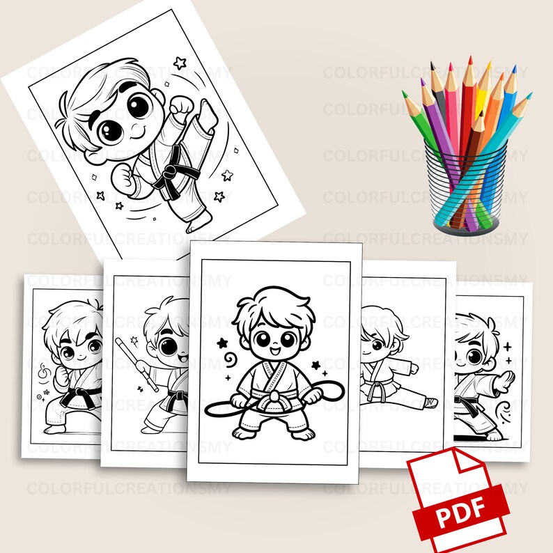 30 Dynamic Martial Arts Coloring Pages for Kids - Fun and Engaging ...