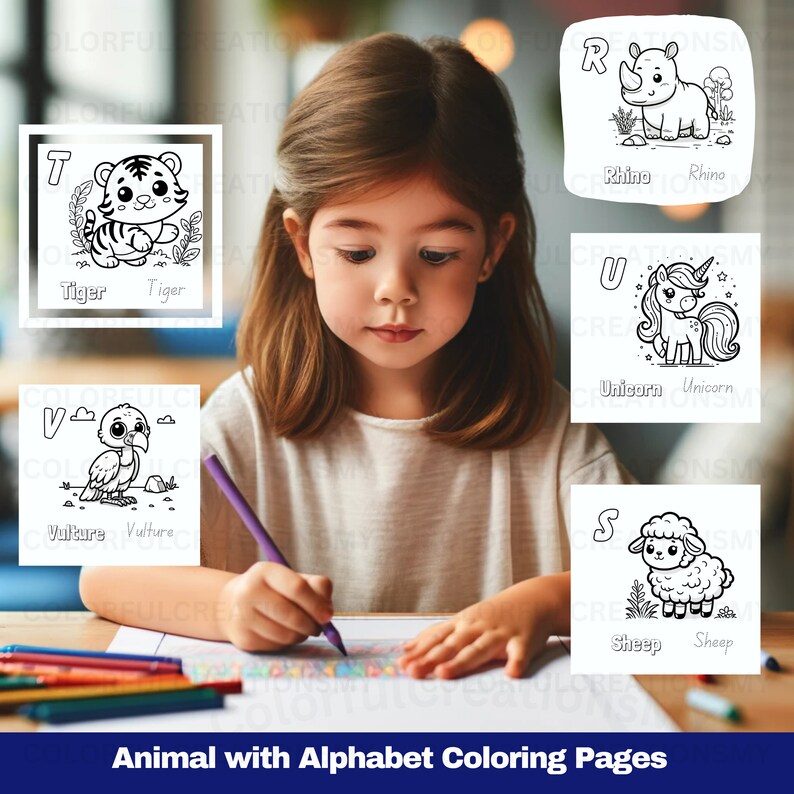 Cute Animal Coloring & Letter Tracing| Alphabet Coloring Book| Engaging ...