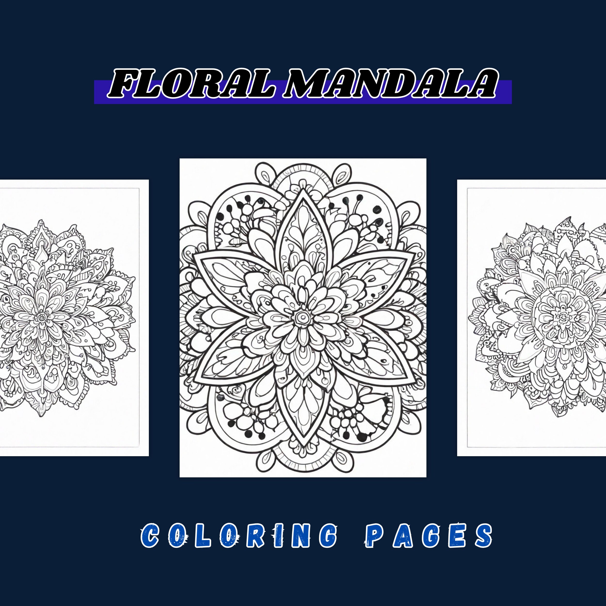 Stress-relief Floral Mandalas Coloring Pages : 100 Unique Pages for Art ...