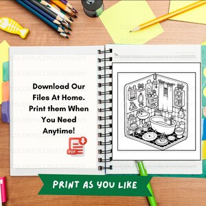 The Miniature Pocket Room Coloring Pages for Kids – 15 Whimsical Tiny ...