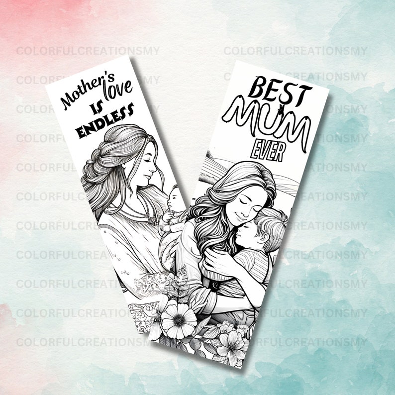 Mother's Day Printable Bookmarks Set, Downloadable Bookmarks for Book ...