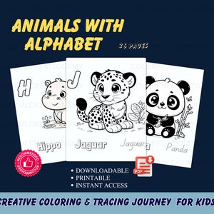 Cute Animal Coloring & Letter Tracing| Alphabet Coloring Book| Engaging ...