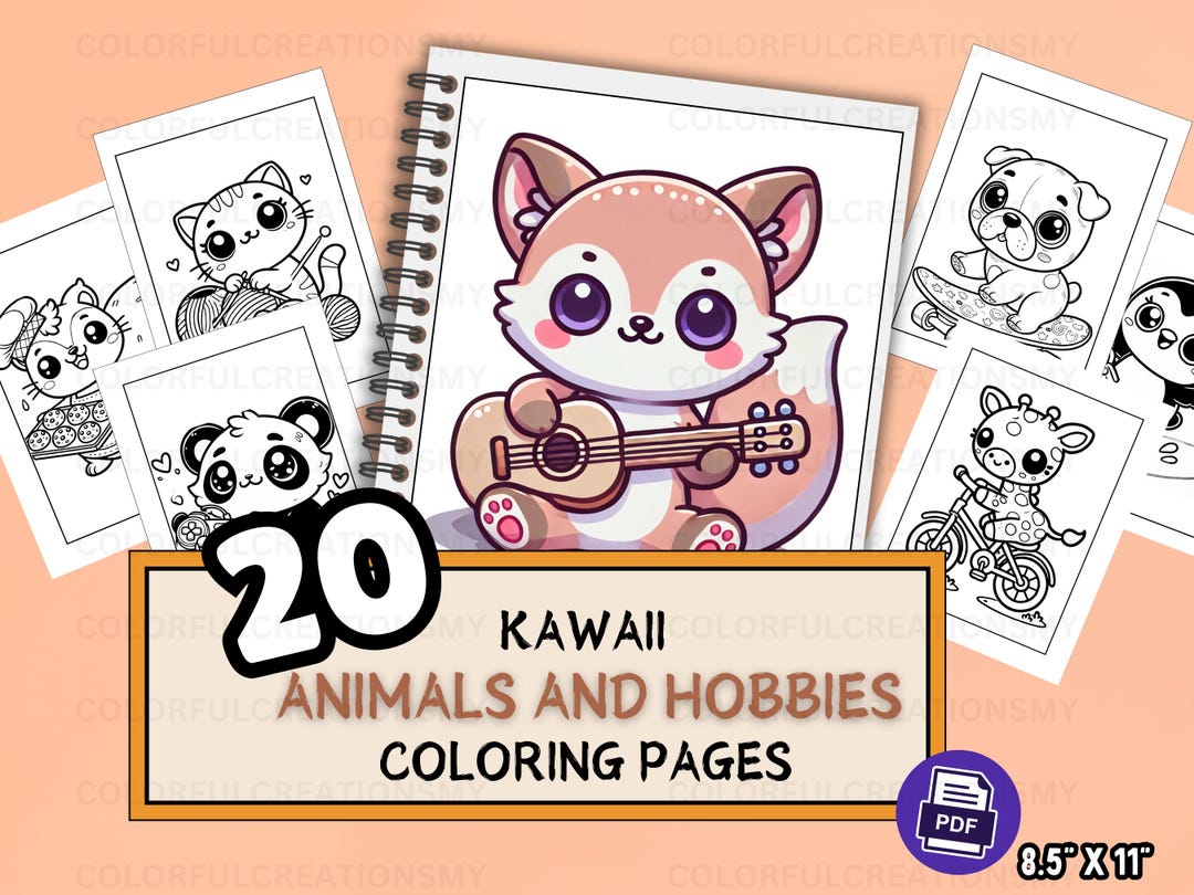 Animals and Hobbies Coloring Pages for Kids, Printable Coloring Book ...