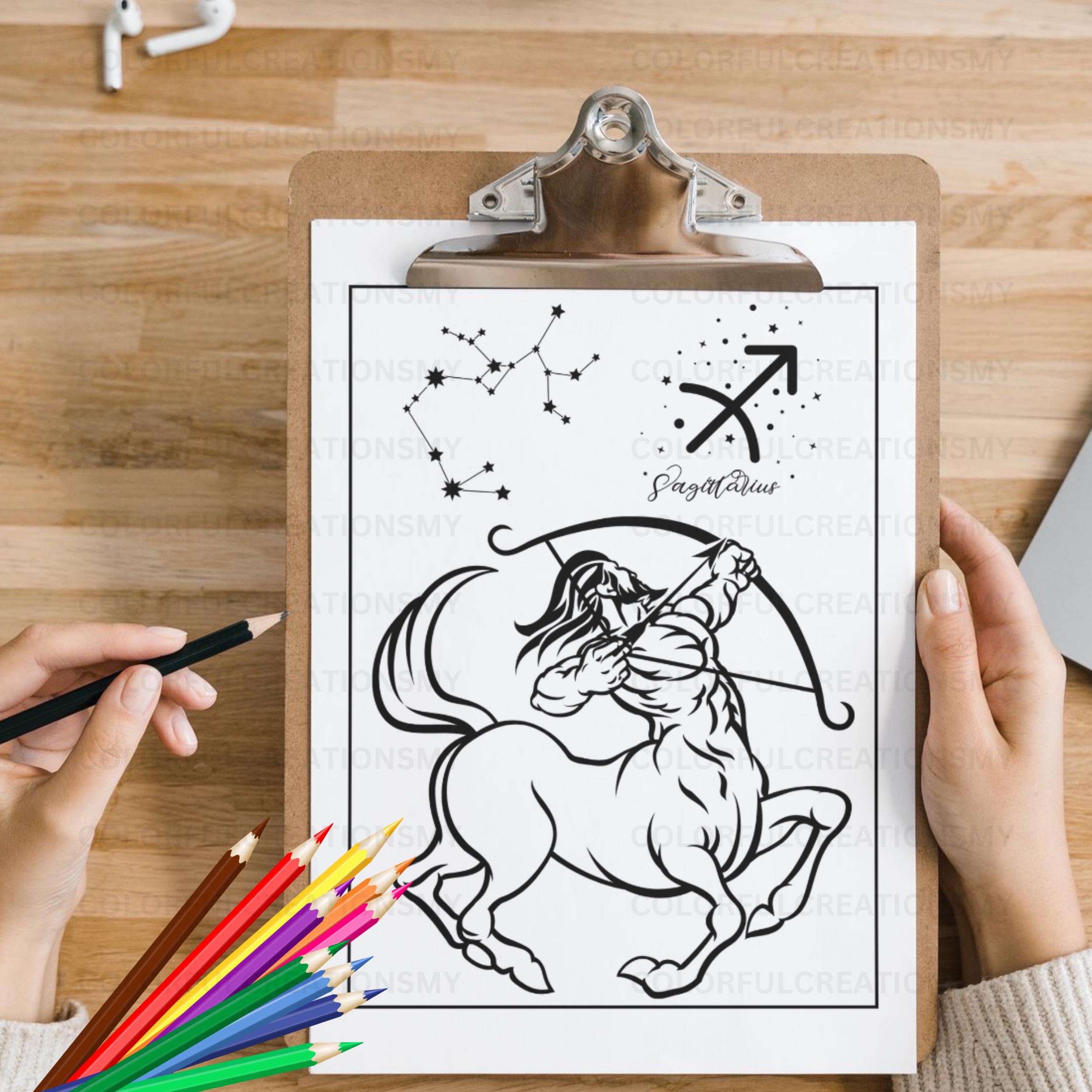 Cute Zodiac Signs Coloring Pages for Kids, 12 Fun Astrology-themed ...