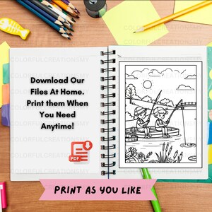 Summer Fun Coloring Pages, 20 Cute Kawaii Beach Kids Coloring Book ...