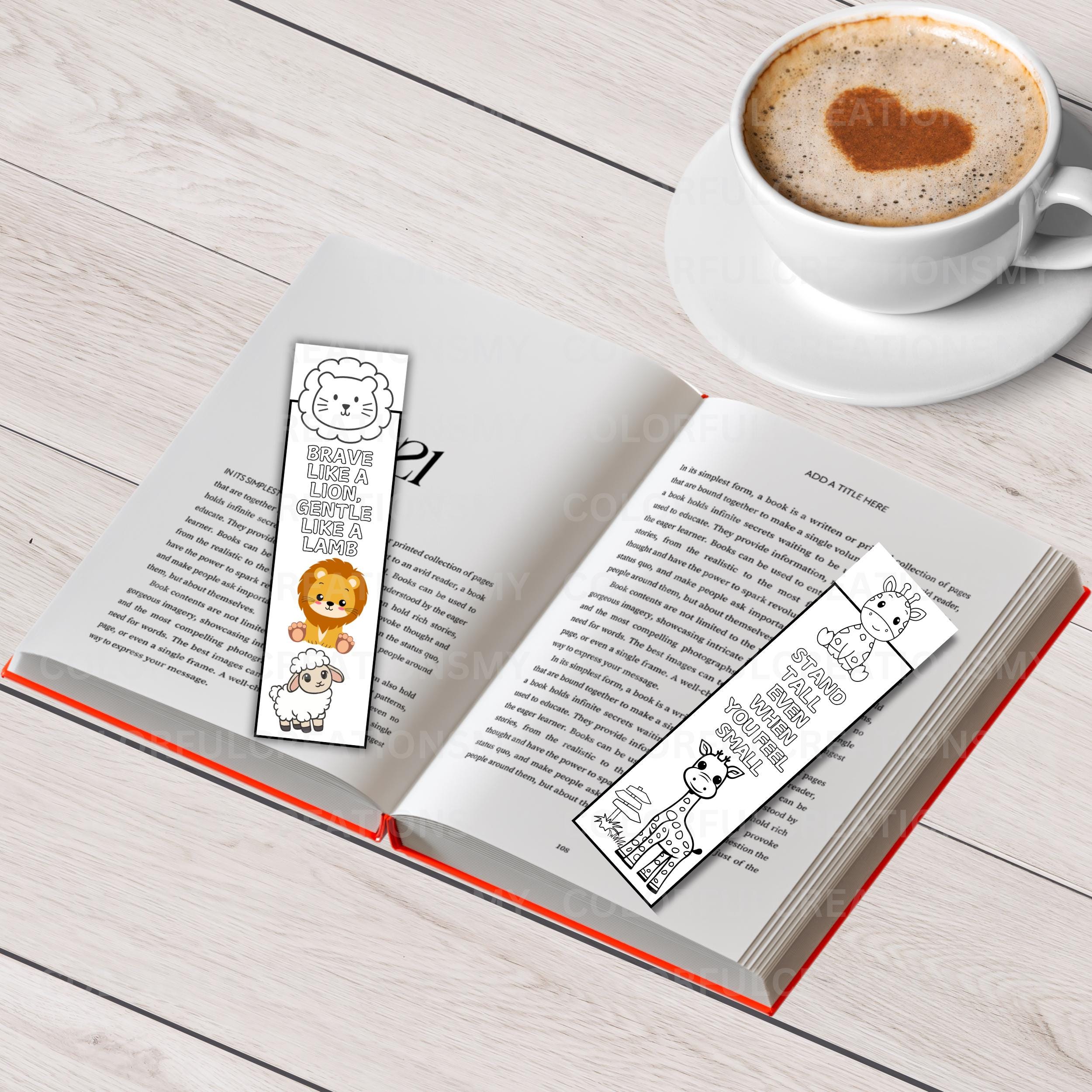 Printable Animal-themed Coloring Bookmarks With Motivational Quotes ...
