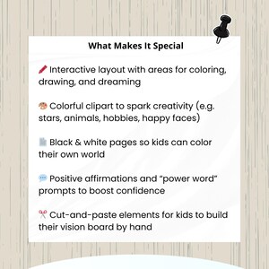 Kids Vision Board Kit – Printable A4 PDF, Color + B&W, Clipart ...