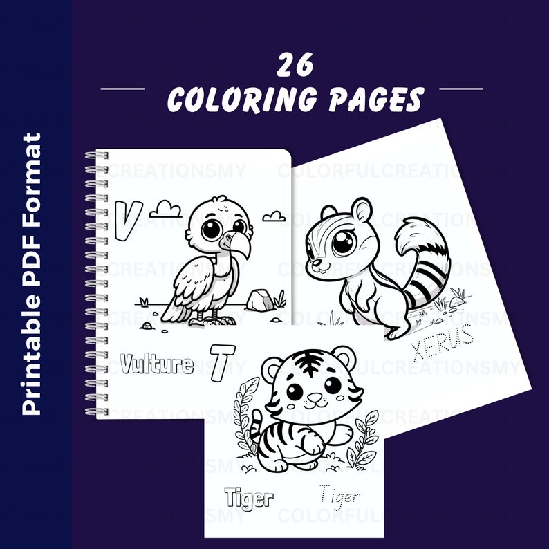Cute Animal Coloring & Letter Tracing| Alphabet Coloring Book| Engaging ...
