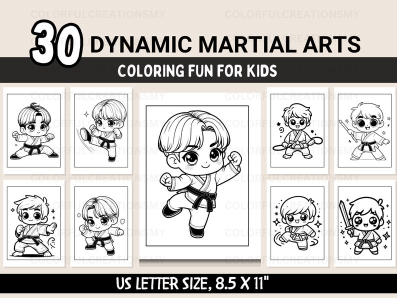 30 Dynamic Martial Arts Coloring Pages for Kids - Fun and Engaging ...
