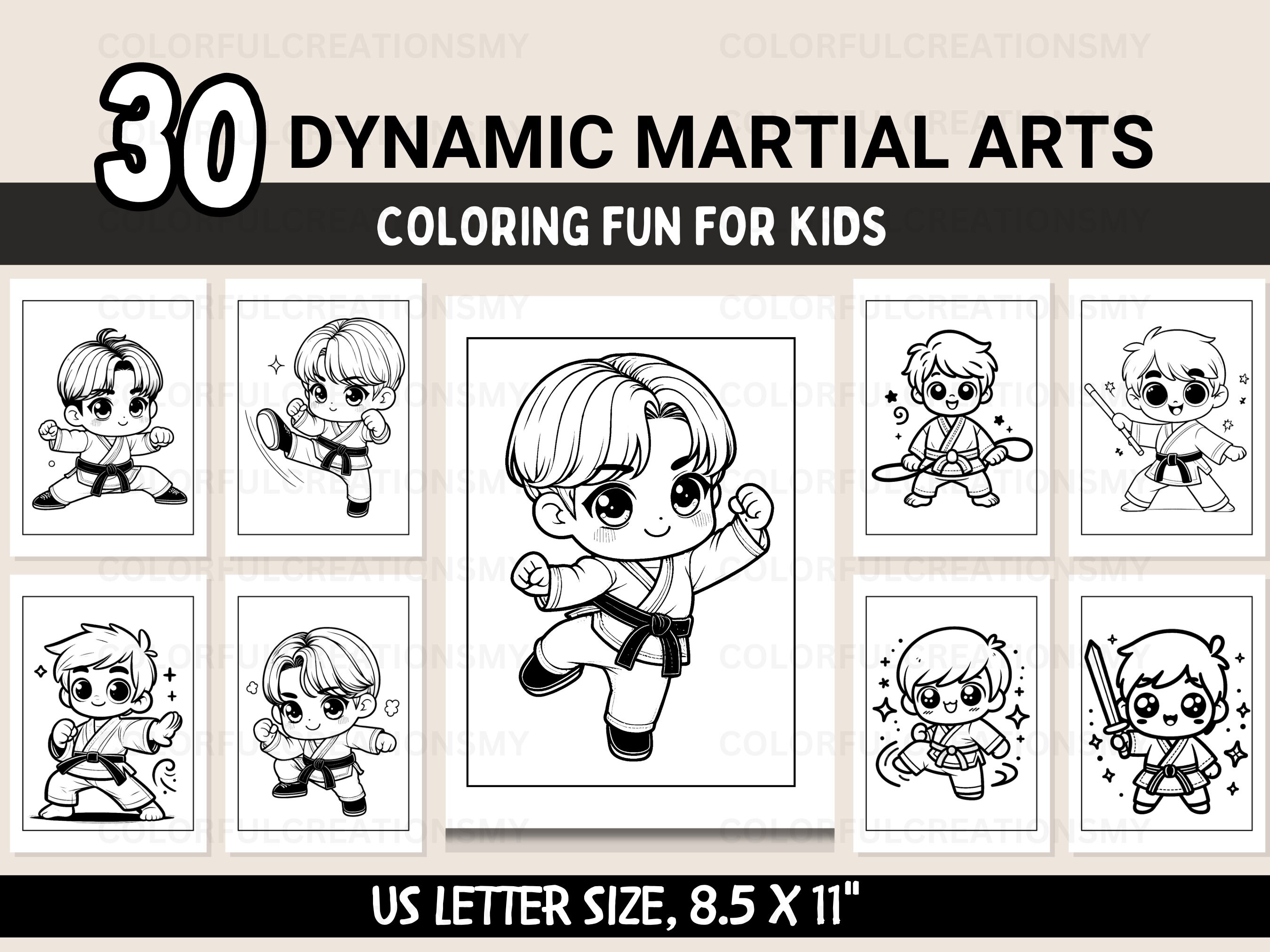 30 Dynamic Martial Arts Coloring Pages for Kids - Fun and Engaging ...
