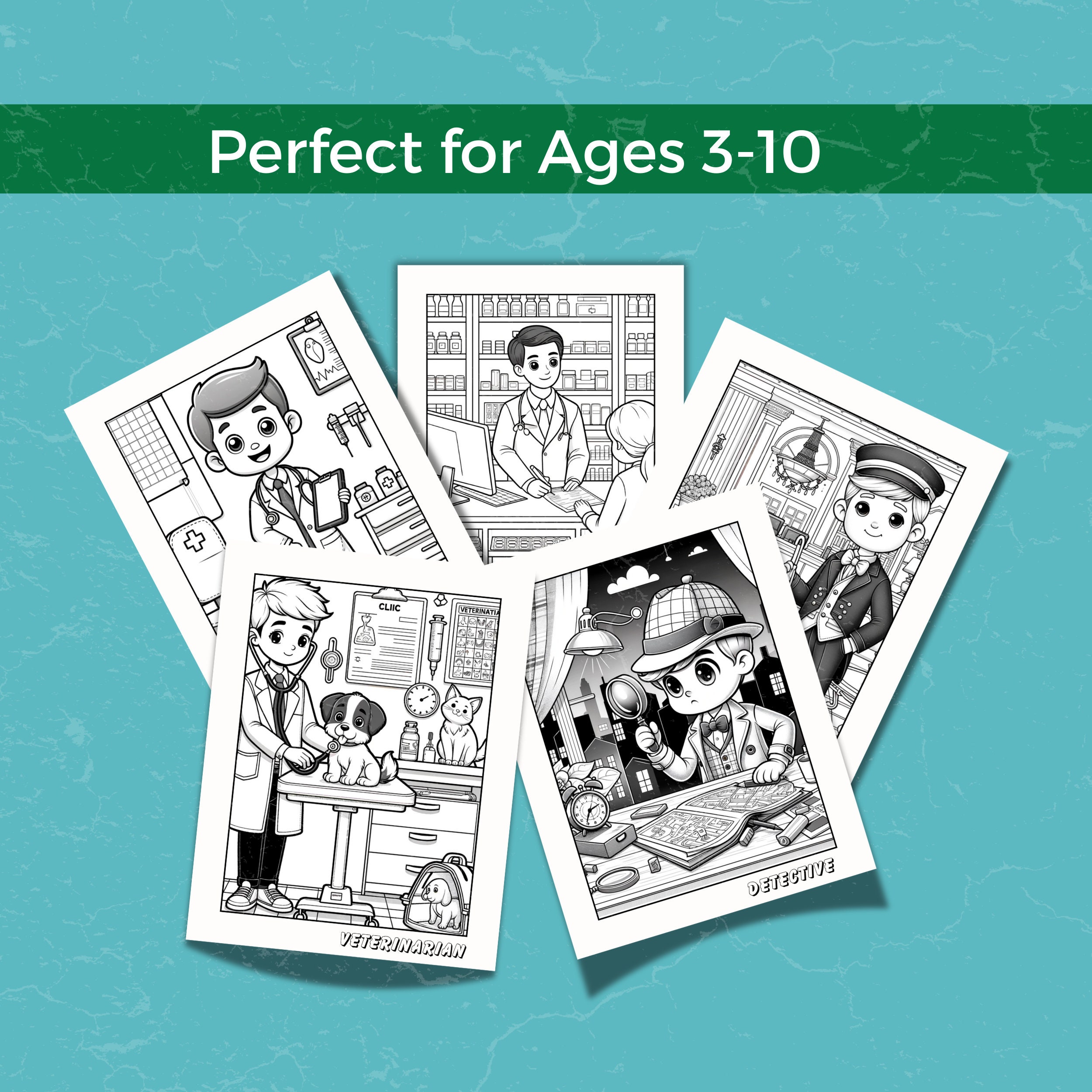 36 Occupation Coloring Pages for Kids - Digital Download, Educational ...