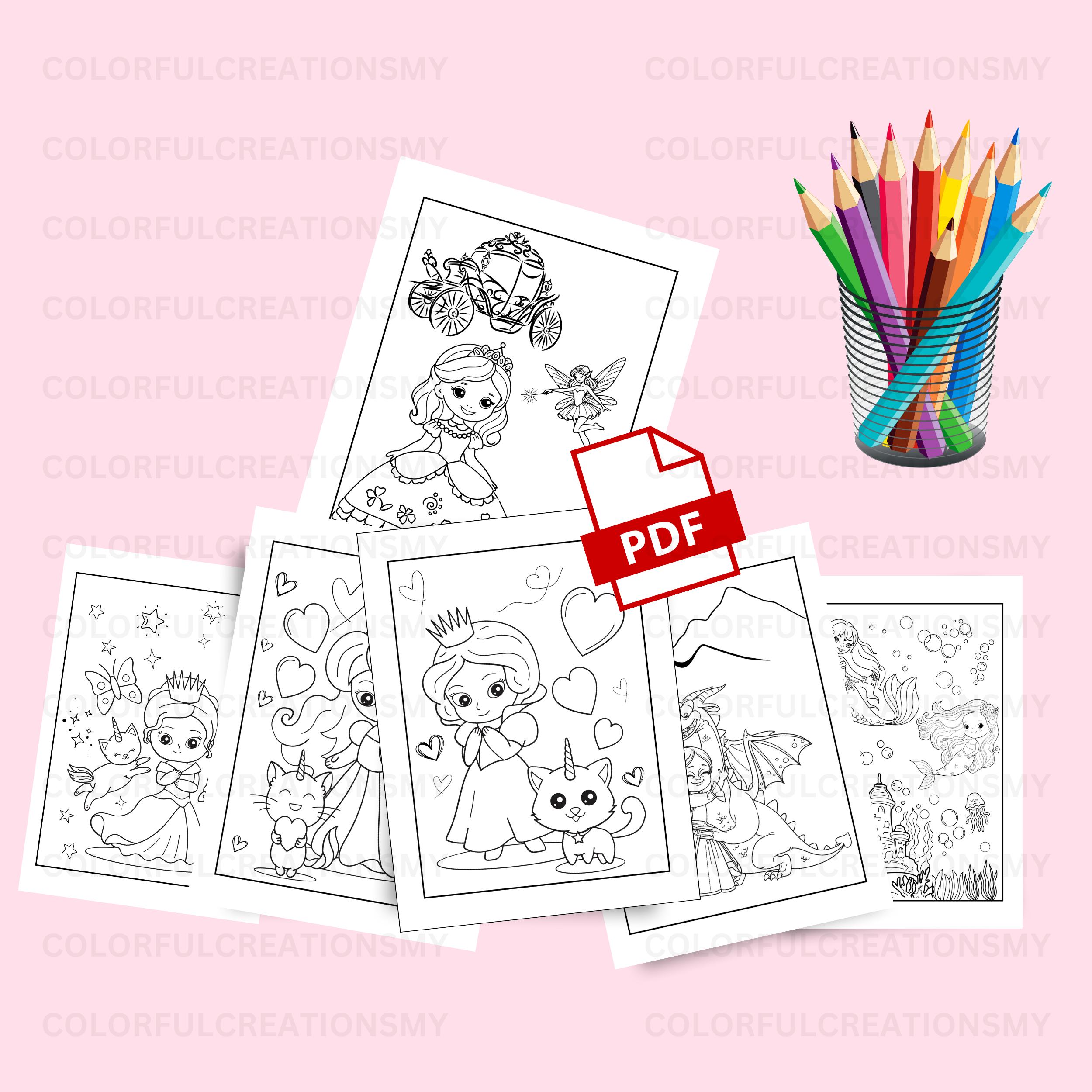 Fairy Tale and Princess Coloring Page, Magical Fairy Tale Adventures ...